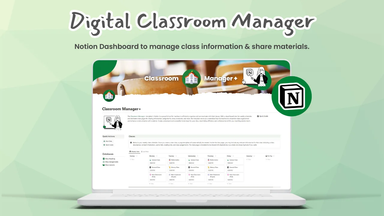 Classroom Manager - Notionland Template Gallery